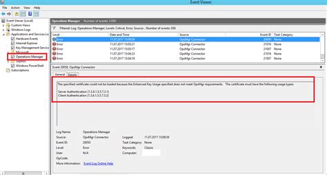Scom Certificate Missing Enhanced Key Usage Eventid 20050 Stefanrothnet