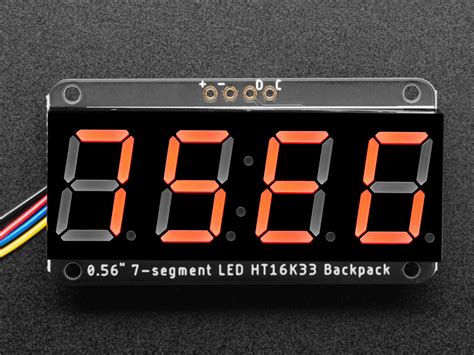 4 Digit 056 Display 7 Segment Backpack I2c Red Stemma Qt