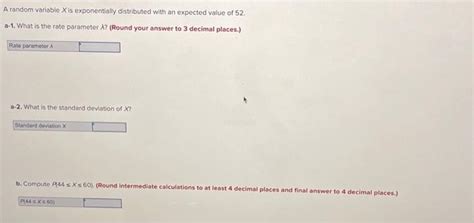 Solved A Random Variable X Is Exponentially Distributed With
