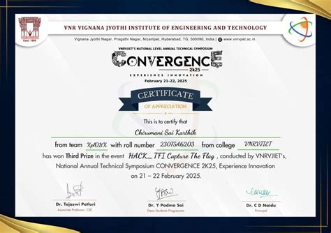 Cybersecurity Ctf Hacktfi Vnrvjiet Convergence2k25 Ethicalhacking Sai Karthik