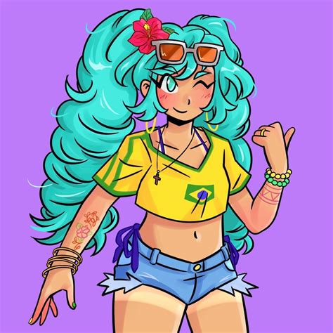 Brazilian Miku Hatsune Miku Non Web Source Tagme Brazil Brazilian Flag Brazilian Flag