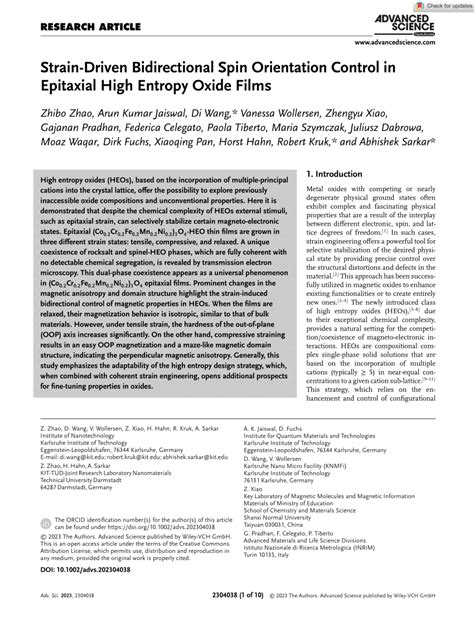 Pdf Strain‐driven Bidirectional Spin Orientation Control In Epitaxial