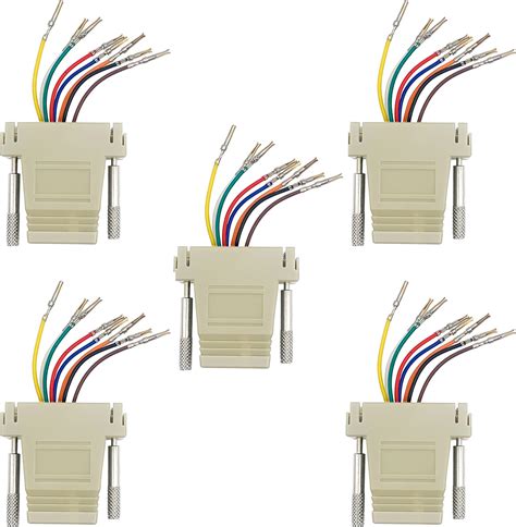 Jienk 5pcs Db15 Female To Rj45 Modular Adapter Db15 To Rj45 Female Jack Ethernet