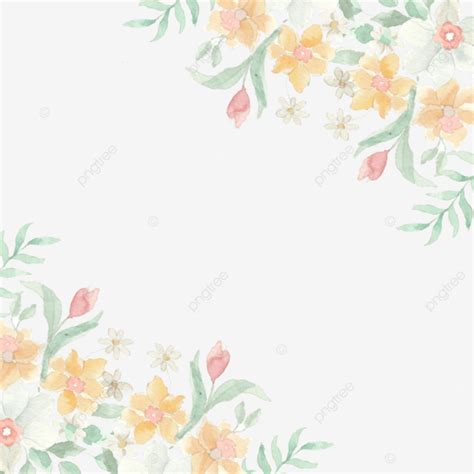 흰색과 노란색 백합 수채화 꽃 테두리 하얀 릴리 수채화 Png 일러스트 및 Psd 이미지 무료 다운로드 Pngtree