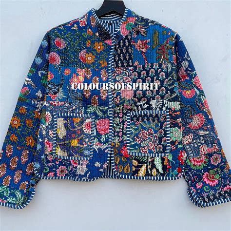 Patchwork Jacket Women Etsy