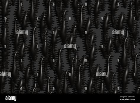 Abstract Dark Worm Seamless Pattern 3d Illustration Background Stock