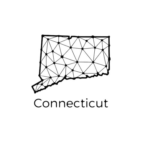 Premium Vector Connecticut State Map Polygonal Illustration Made Of Lines And Dots Isolated On