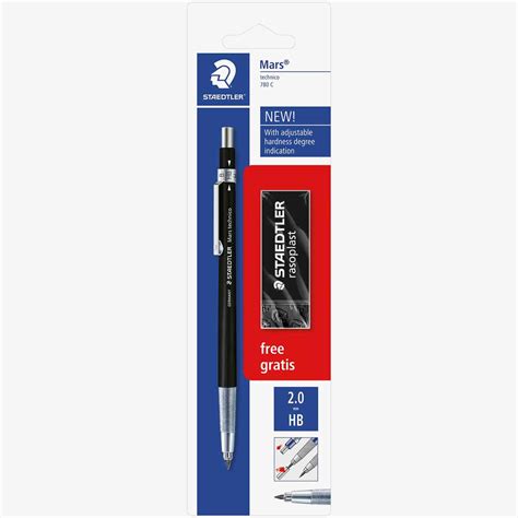 Staedtler Mars Technico Pencil With Eraser Black 780 C Bkp6 The