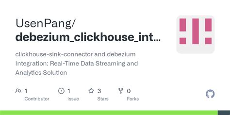 Github Usenpangdebeziumclickhouseintegration Clickhouse Sink Connector And Debezium