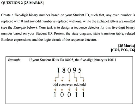 Question 2 25 Marks Create A Five Digit Binary Number Based On Your