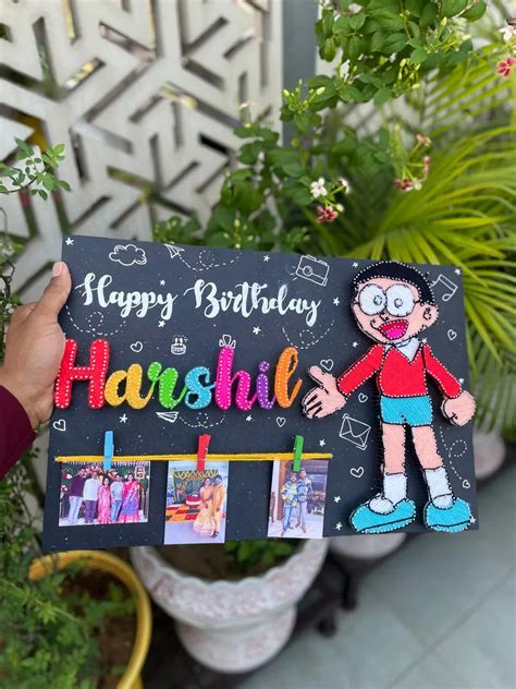 Birthday String Art Nameplate With Nobita Cartoon Amazing T For Yo Blessters