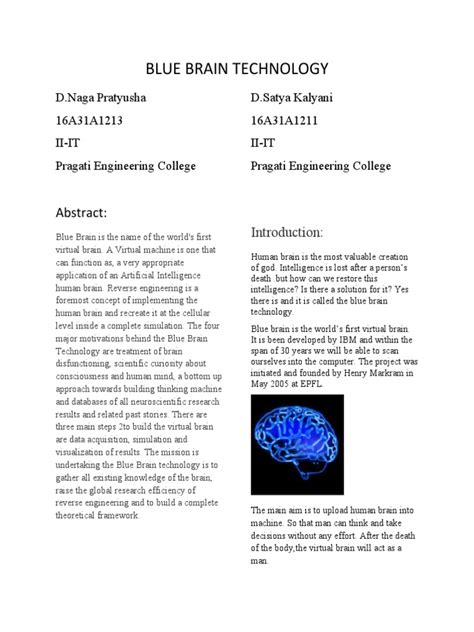 Blue Brain Technology Pdf