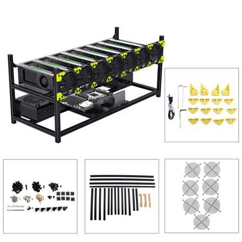 Btc Miner Case Server Rack 8 Gpu Aluminnum Stackable Mining Rig Open Air Frame For Ethereum