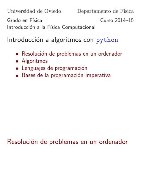 física computacional y algoritmos python pdf lenguaje de programación objeto informática