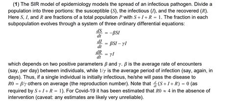 1 the sir model of epidemiology models the spread
