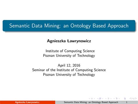 Semantic Data Mining An Ontology Based Approach Ppt