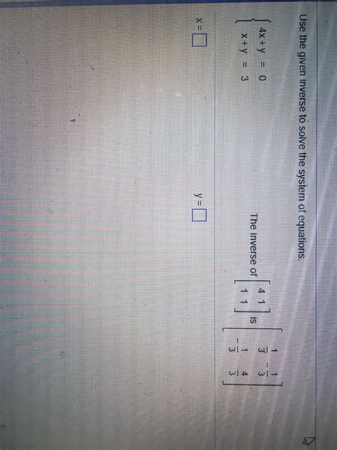 solved each matrix is nonsingular find the inverse of the