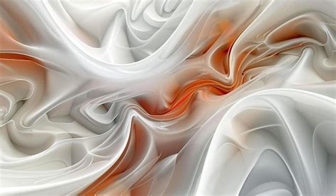 Premium Photo Abstract Fluid Art Design In Orange And White Swirl Patterns