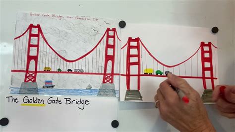 Golden Gate Bridge Learn To Draw Youtube