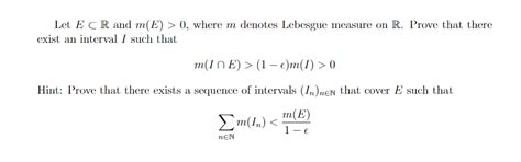 Solved Let ER And M E 0 Where M Denotes Lebesgue Measure Chegg Com