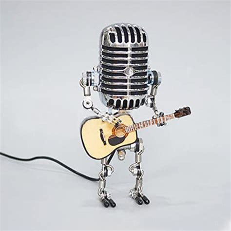 Vintage Microphone Robot Decoration Glistenwing