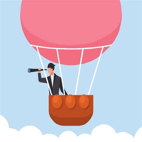 Businessman In Hot Air Balloon  アニメ クリップアート アニメ