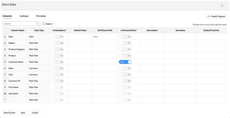column types supported zoho analytics on premise