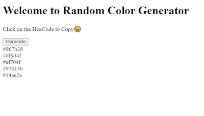 Random Hex Color Generator Using HTML CSS And JavaScript
