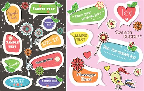 可爱对话框矢量素材中国