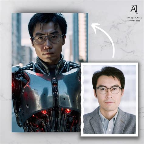 Custom Robot Assassin Portrait Personalized Ai Artwork Of A