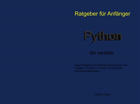 Python Variable By Herbert Huber Goodreads