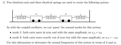solved two identical carts and three identical springs are