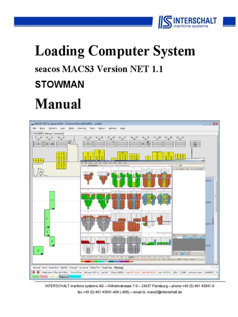 Loading Computer System Seacos Macs3 Version Net 11 Stowman