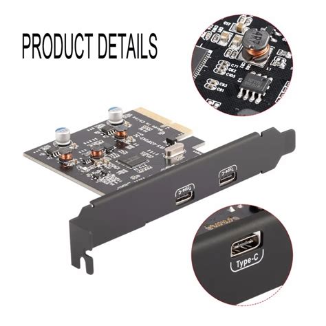 Aliexpress Com Buy 2 Type C Ports USB 3 1 10Gbps PCI E PCI Express Card Expansion Card Host