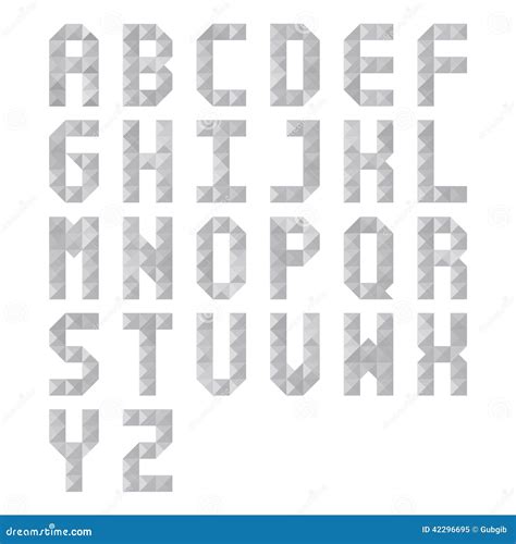 Gray Triangle Pattern Alphabet Stock Vector Illustration Of Design