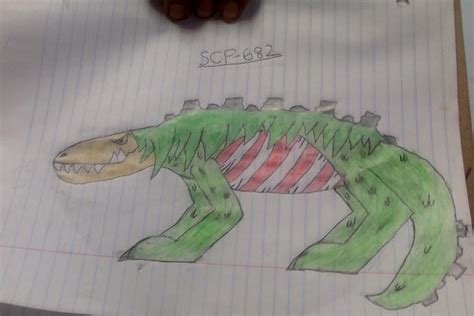 Some Fan Art Of 682 Tell Me What You Think Still Might Take Down Later R Scp