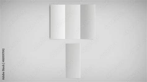 White A4 Trifold Paper Brochure Mockup Blank Tempelate Leaflet