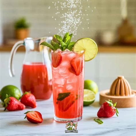 Strawberry Lime Cooler Mocktail Recipe Thirsty Tales