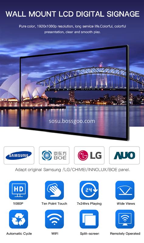 수직 스크린에 의하여 거치되는 Lcd 디스플레이 Wifi 디지털 방식으로 간판 의 고품질 수직 스크린에 의하여 거치되는 Lcd 디스플레이 Wifi