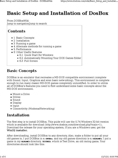 A Step By Step Guide To Basic Setup And Installation Of Dosbox For Running Classic Dos Games