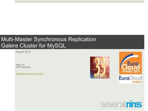 Galera Cluster For Mysql Introduction Slides Pdf