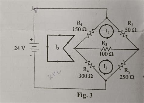 solved 00Ω in the circuit shown by fig 3 using mesh