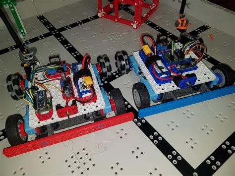 driving practice robots made of a mix of vex iq arduino and cheap