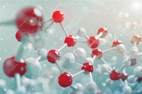Premium Photo Molecular Structure Model With Red And White Atoms In A