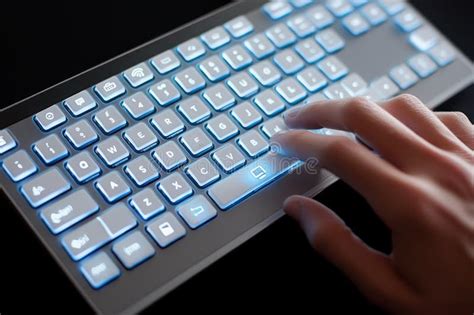 Hands Typing With Digital Lock Symbol For Cybersecurity Stock Illustration Illustration Of