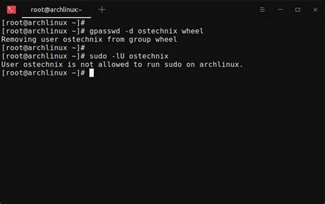 add delete and grant sudo privileges to users in arch linux ostechnix