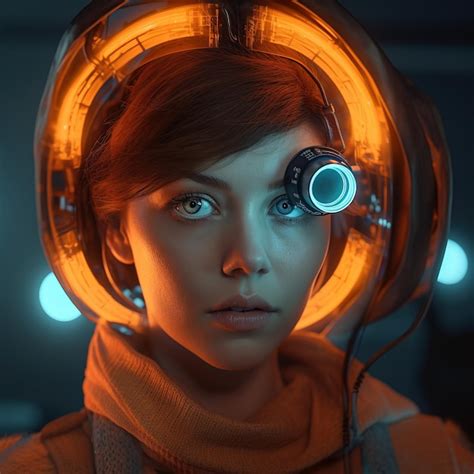 Premium Ai Image Portrait Of A Scifi Cyberpunk Girl Hightech