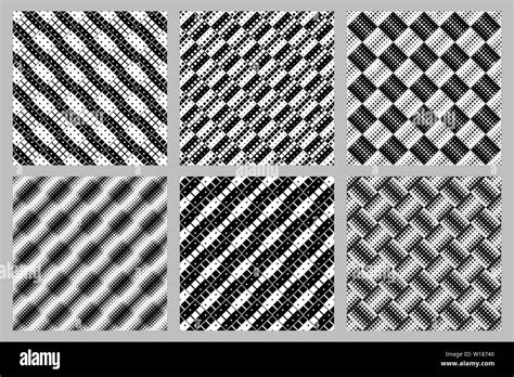 Geometrical Seamless Square Pattern Background Set Abstract Vector