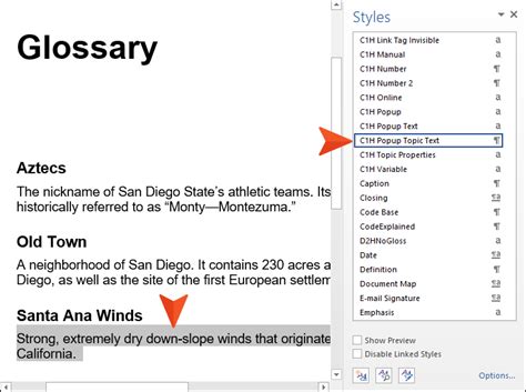 Adding Glossary Entries
