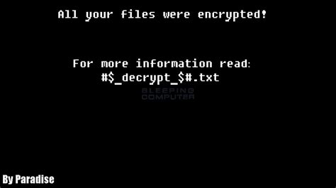 Paradise Ransomware Uses Rsa Encryption To Encrypt Your Files